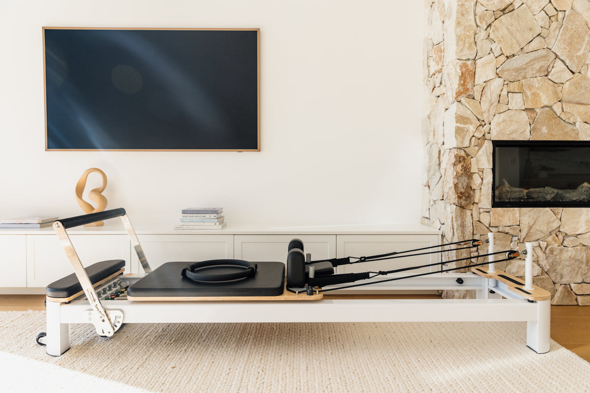 Aussie Pilates Metal Reformer | White Frame | AP-AL-22 – Pilates World